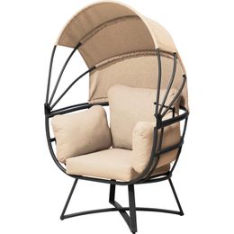 Garden Pleasure Relaxsessel &raquo;DELOS&laquo; BxTxH: 75x97x149 cm, &uuml;berdacht beige Kissenbezug: 100% Polyester B/H/T: 75cm x 149cm x 97cm