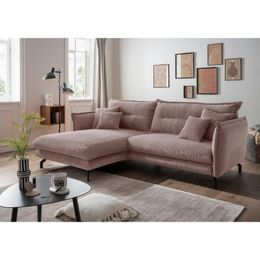 Home Affaire Ecksofa &raquo;Lazio modern und bequem, schmale Armlehnen, tolle Detailverarbeitung&laquo; zwei verschiedene Fu&szlig;farben w&auml;hlbar rosa 93% Polyester, 7%