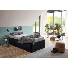 Westfalia Schlafkomfort Polsterbett &raquo;Texel&laquo; Standardh&ouml;he mit Zierkissen, Bettkasten bei Ausf&uuml;hrung mit Matratze schwarz Bezug Bett: Veloursstoff 100% Polyester oder 