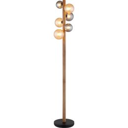 Globo LIGHTING Stehlampe &raquo;RIHA&laquo; G9 1 Stk. Stehlampe Wohnzimmer Schlafzimmer Flur Design-Leuchte braun &Oslash; 29cm H: 150cm, 1 Stk.