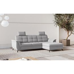 Sit & More sit&more Ecksofa &raquo;Zora&laquo; wahlweise mit Schlaffunktion und Bettkasten grau 95% Polyester 5% Polyamid B/H/T: 262cm x 92cm x 164cm, Flachgewebe LINO, 