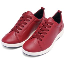 Ara Damen Sneaker "ROMA", Gr. 4,5, rot, Glattleder, unifarben, Schuhe, Freizeitschuh, Halbschuh, Schn&uuml;rschuh mit High Soft Fu&szlig;bett, G-Weite