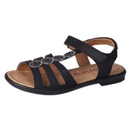 Ricosta M&auml;dchen Sandale "Ana WMS: mittel", Gr. 34, schwarz, Lederimitat, Glitzer, festlich, Schuhe, Sandale mit Klettverschluss u. Glitzer,