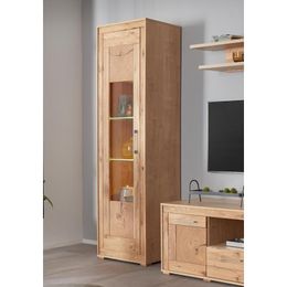 VOGL M&ouml;belfabrik Vitrine H&ouml;he 202 cm braun eichefarben Chalet / Wildeiche Massiv, B/H/T: 61cm x 202cm x 40cm, T&uuml;ren: 1 Stk.