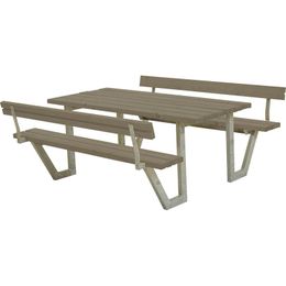 Plus Garten-Essgruppe &raquo;&raquo;Wega&laquo; Kombim&ouml;bel mit 2 R&uuml;ckenlehnen&laquo; 1 Stk. tlg. 177x185x76/45 cm grau B/H/T: 185cm x 76cm x 177cm