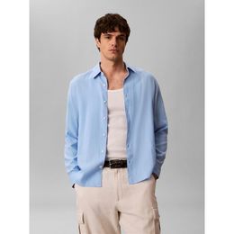 Calvin Klein Herren Leinenhemd &raquo;SOLID LINEN CLASSIC&laquo; Kentkragen, Regular Fit, Leinen-Viskosemix blau XL, N-Gr