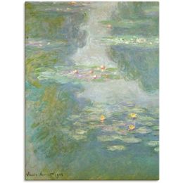 Artland Leinwandbild &raquo;Seerosen (Wasserlandschaft). 1908.&laquo; Blumen 1 Stk. tlg. auf Holzrahmen gespannt gr&uuml;n Leinwand B/H/T: 45cm x 60cm, Leinwandbild Blumen 