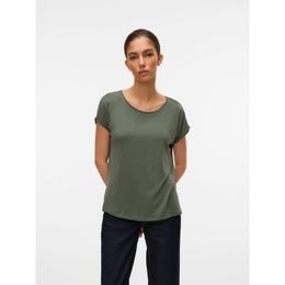 V&eacute;ro Moda Vero Moda Damen T-Shirt &raquo;VMAVA PLAIN SS TOP JRS NOOS&laquo; Materialmix, regular fit gr&uuml;n XL