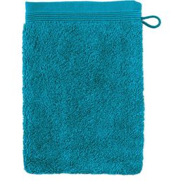 M&ouml;ve Waschhandschuh &raquo;Superwuschel 100% Premium Cotton Baumwolle&laquo; mit Biesenbord&uuml;re und praktischem Kordelaufh&auml;nger, einfarbig, weich blau Walkfrottier, 