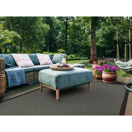 Dekowe Teppich &raquo;Naturino Rips&laquo; rechteckig 7 mm H&ouml;he Flachgewebe, Sisal-Optik, mit Bord&uuml;re, In- und Outdoor geeignet grau Kunstfaser B : 80cm 1 Stk., 7mm, L: 