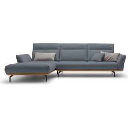 Creation BY ROLF BENZ Ecksofa &raquo;CR.460 Design-Sofa der Extraklasse, verstellbare R&uuml;ckenlehne, L-Form&laquo; Sockel in Nussbaum, Winkelf&uuml;&szlig;e in Umbragrau, 