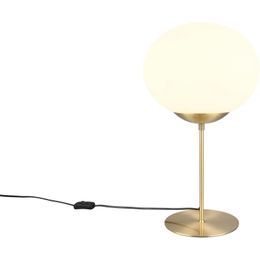Trio Leuchten Tischleuchte &raquo;FOMENTO, Tischlampe mit Glasschirm &Oslash; 30cm, exkl 1x E27 max 40W&laquo; E27 1 Stk. warmwei&szlig; - kaltwei&szlig; Tischleuchte Metall mit 
