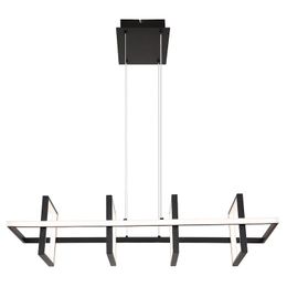 Globo LIGHTING H&auml;ngeleuchte &raquo;WOLFHARD&laquo; LED-Modul 1 Stk. H&auml;ngeleuchte Schwarz, Aluminium, Silikon opal, dimmbar, LED 55W schwarz 1, H: 120cm, 1 Stk.
