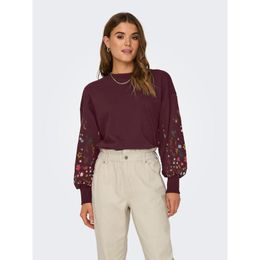 Only Damen Only Sweatshirt &raquo;ONLBROOKE L/S O-NECK FLOWER SWT&laquo;, Baumwollmischung, regular fit lila M