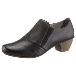 Rieker Damen Hochfrontpumps , Abendschuh, Trichterabsatz, Festtagsschuh, mit Stretcheins&auml;tzen schwarz 36