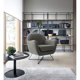 Trendmanufaktur Sessel &raquo;Evora, Loungesessel, Designsessel&laquo; in zeitlosem Stil mit modernem Metallgestell grau 92% Polyester, 8% Nylon Struktur fein, B/