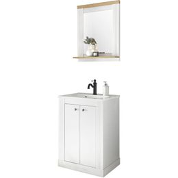 OTTO home Badm&ouml;bel-Set &raquo;WESTMINSTER, Bad im Landhausstil, 2-teiliges Badezimmer&laquo; 2 Stk. tlg. wei&szlig; B/H/T: 60cmcm x 200cmcm x 44cmcm
