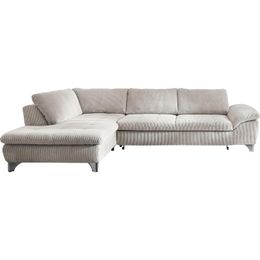 Die PlanBar Ecksofa &raquo;Ottomane MP-IN14007 L-Form, Breite 306 cm&laquo; wahlweise mit Schlaffunktion und verstellbaren Kopfst&uuml;tzen, in Cord beige 100% 
