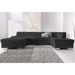 DOMO collection Wohnlandschaft &raquo;Star, zeitloses und elegantes Design, viel Platz, Breite 304cm, U-Form&laquo; fester Sitzkomfort, wahlweise mit Bettfunktion