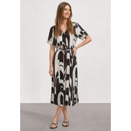 Street One Damen Maxikleid, schwarz-wei&szlig;, Gr. 42, gemustert, Stoff, 100% Viskose, Kleider, aus Viskose