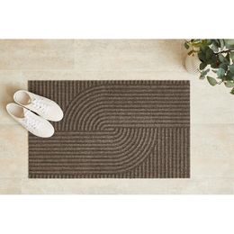 ANDIAMO Fu&szlig;matte &raquo;Yukon&laquo; rechteckig 6 mm H&ouml;he Schmutzfangmatte, modernes Design, robust, waschbar, rutschhemmend braun Obermaterial: 100% Polyester B : 60cm 1