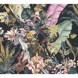 A.S. Cr&eacute;ation Vliestapete &raquo;Dream Flowery&laquo; Wald botanisch floral glatt Tiertapete Tapete Blumenoptik Tapeten Wohnzimmer Schlafzimmer K&uuml;che schwarz Vlies B/L: 0,53m x