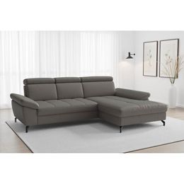 Sit & More sit&more Ecksofa &raquo;Vanity L-Form, B: 264 cm, Leder&laquo; Inkl.Sitz-,Kopf-und Armteilverstellung grau B/H/T: 264cm x 84cm x 181cm, NaturLEDER , Recamiere 