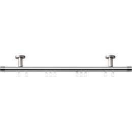 Indeko Gardinenstange &raquo;Consul&laquo; &Oslash; 20 mm 1 l&auml;ufig-l&auml;ufig Wunschma&szlig;l&auml;nge Innenlauf Komplett-Set inkl. Gleitern und Montagematerial silber B/L: 250cm &Oslash; 