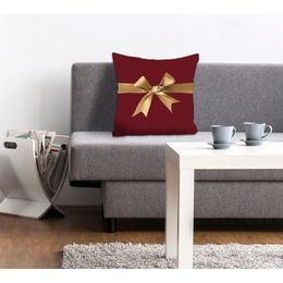 queence Dekokissen &raquo;Bescherung&laquo; Kissenh&uuml;lle ohne F&uuml;llung, 1 St&uuml;ck rot Polyester B/L: 40cm x 40cm, 1 Stk.