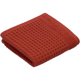 Vossen Gaestehandtuecher &raquo;Senses&laquo; leichte Waffelstruktur rot Waffelpiqu&eacute;, Baumwolle B/L: 30cmx50cm, 3 Stk., Waffelpiqu&eacute;