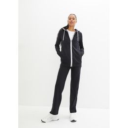bonprix Damen bonprix Jogginganzug Set, 2 bestehend aus Sweatjacke und Jogginghose, kontrastfarbige Details 44/46 (L)