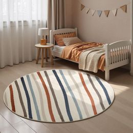 Hanse Home Kinderteppich &raquo;Linnea&laquo; rund 10 mm H&ouml;he Pflegeleicht, Weich, Kinderzimmer, Spielteppich, Spielunterlage bunt Polypropylen &Oslash; 160cm 1 Stk., 
