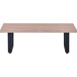 M&ouml;bilia Couchtisch &raquo;Conri&laquo; schwarz MDF mit Dekor Sonoma Eiche, Gestell Metall B/H/T: 120cm x 40cm x 60cm, 120x60x40cm,mit Kufen-Gestell