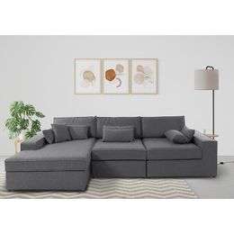 OTTO home Ecksofa &raquo;Enid L-Form&laquo; 3 Teile, bestehend aus Modulen, in vielen Bez&uuml;gen, auch in Breitcord schwarz Baumwollmix (60% Baumwolle/40% Leinen);