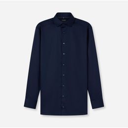 OLYMP Herren Langarmhemd "Luxor", blau, Gr. 42, Web, Obermaterial: 100% Baumwolle, Hemden, Businesshemd, Global-Kentkragen, Modern Fit