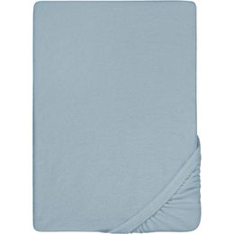 Biberna Spannbettlaken &raquo;Pepe&laquo; weicher Frottee-Stretch blau Frottee, Obermaterial: 80% Baumwolle, 20% Polyester B/L: 200cm, 1 Stk., Frottee, 140-160x200 22cm