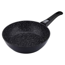 RESTO Kitchenware Bratpfanne &raquo;Aries, tiefe Wokpfanne mit vierschichtiger Marmor-Antihaftbeschichtung&laquo; Aluminium 1 Stk. tlg. mit einem abnehmbaren 