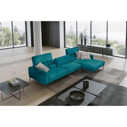 Egoitaliano Ecksofa &raquo;Masu, Design trifft sensationellen Sitzkomfort, Breite 277cm, L-Form&laquo; inkl. 2 Kissenrollen, R&uuml;ckenelemente manuell verstellbar, Metallf&uuml;&szlig;e 