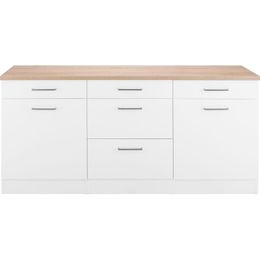 KOCHSTATION Unterschrank &raquo;KS-Visby&laquo; Breite 180 cm wei&szlig; B/H/T: 180cm x 85cm x 60cm