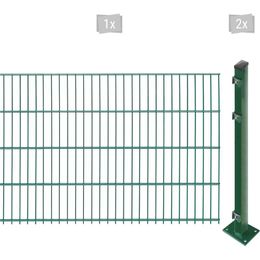 Arvotec Doppelstabmattenzaun &raquo;EASY 83 zum Aufschrauben&laquo; Zaunh&ouml;he 83 cm, Zaunl&auml;nge 2 - 60 m gr&uuml;n Kunststoff, Stahl H/L: 83cm x 2m, Pfosten: 2 Stk.