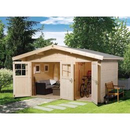 Weka Gartenhaus &raquo;261 Gr.1&laquo; beige Massivholz Fu&szlig;boden im Gartenhaus, ohne Dacheindeckung