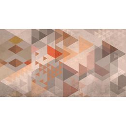 ARCHITECTS PAPER Fototapete &raquo;Atelier 47 Vintage Triangle 1&laquo; 3D-Optik glatt Vlies, Wand, Schr&auml;ge, Decke orange Vlies B/L: 5m x 2,7m