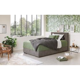 COTTA Boxbett &raquo;Beetle&laquo; inkl. Topper und Bettkasten grau 100% POLYESTER (PES) Stoff Karo, Liegefl&auml;che B/L: 140cm x 200cm, Gewicht bis: 90 kg H3, 7-