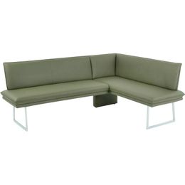K+w Komfort & Wohnen K+W Komfort & Wohnen Eckbank mit Sattlernaht und schmaler Kufe, langer Schenkel rechts oder links beige B/H/T: 86cm x 60cm, Leder Longlife BRONCO, 