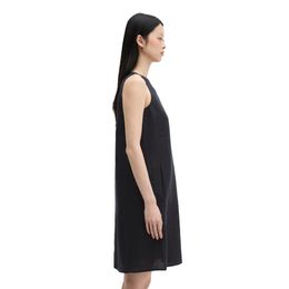 Marc O'Polo MARC O'POLO Damen Midikleid "mit Eingrifftaschen", schwarz, Gr. 40, unifarben, Obermaterial: 100% Leinen. Futter: 100% Baumwolle, Kleider