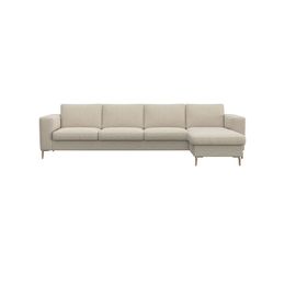FLEXLUX Ecksofa &raquo;Fiore, super Sitzkomfort durch Kaltschaum im Sitz, L-Form&laquo; breite Armlehnen, F&uuml;&szlig;e Alu+ Eiche wei&szlig; B/H/T: 295cm x 85cm x 159cm, Velvet