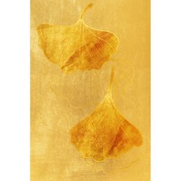 queence Leinwandbild &raquo;Ginkgobl&auml;tter in Gold, Canvas Bild von Hand bespannt&laquo; 1 Stk. tlg. Zeitlose Ginkgo-Motive in hellen Farben gold B/H/T: 30cm x 