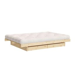 Karup Design Bettgestell &raquo;Kanso Bed, Stauraumbett, Bett mit oder ohne Schubladen&laquo; Bett mit/ohne Schubladen, inkl Lattenrost, FSC zertifiert beige Liegefl&auml;che L&auml;nge