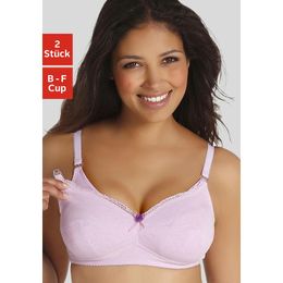 Petite Fleur By Lascana Damen petite fleur by Lascana Still-BH Packung, ohne B&uuml;gel, mit aufhakbaren Clips lila 105, Cup C