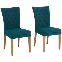 Home Affaire Esszimmerstuhl &raquo;Colorado&laquo; (Set) 2 Stk.Beine in eiche oder nussbaum. Im 2er, 4er oder 6er-Set blau Kunstleder;Microfaser B/H/T: 46cm x 